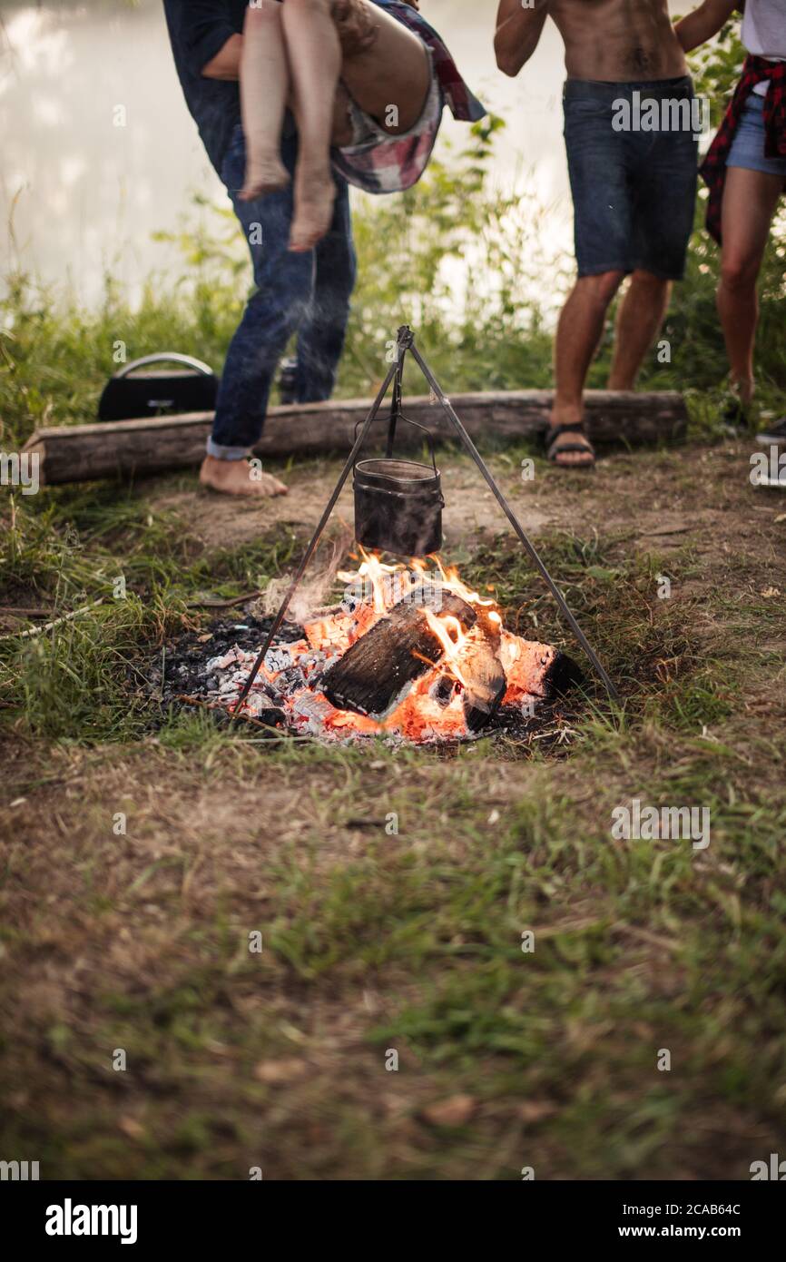 Coal stove woman hi-res stock photography and images - Alamy
