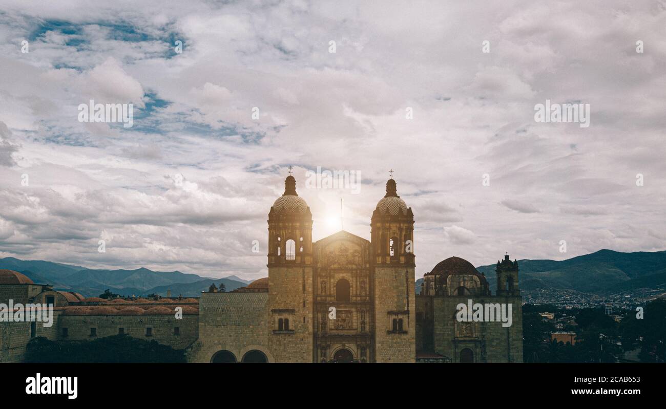 Landmark Santo Domingo Cathedral in historic Oaxaca city center Stock ...