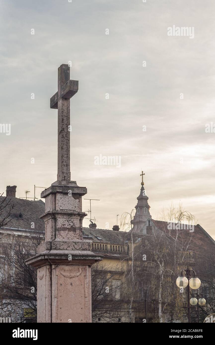 Christian and Catholic crosses, one on a calvary, one on a catholic ...