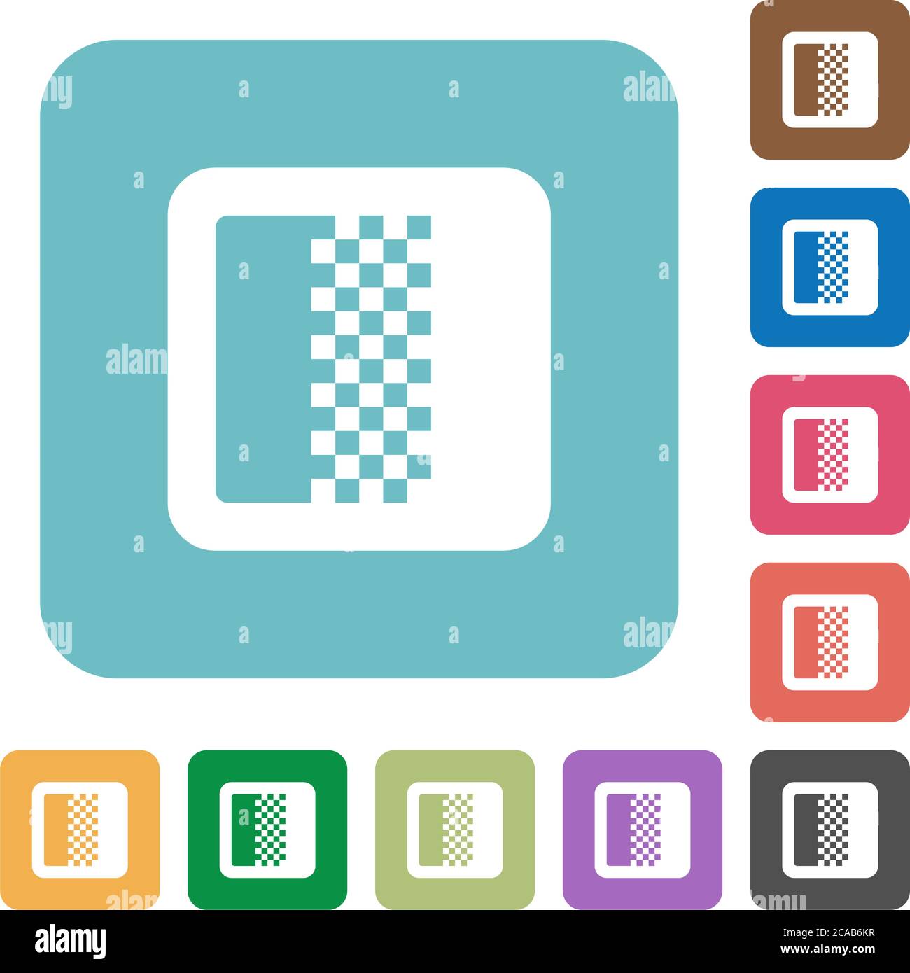 Color gradient white flat icons on color rounded square backgrounds ...