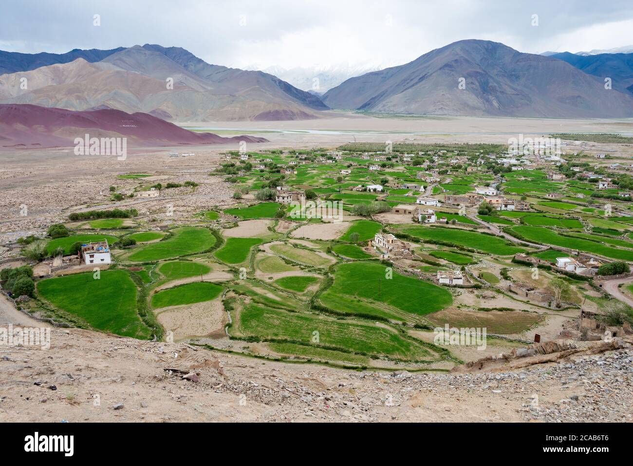 Ladakh, India - Nyoma Village view from Nyoma Monastery (Nyoma Gompa ...
