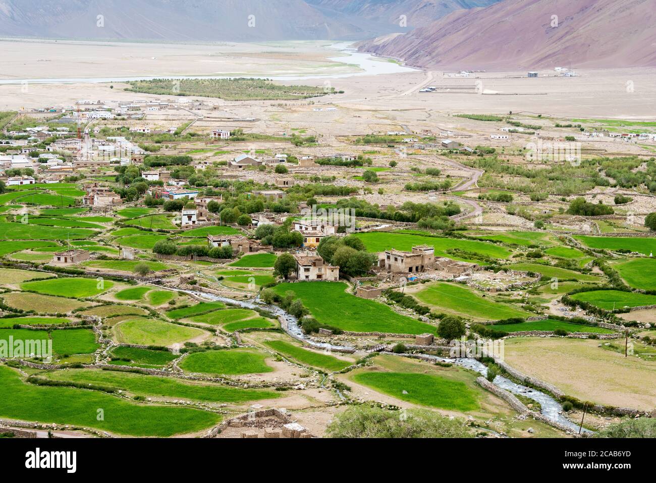 Ladakh, India - Nyoma Village view from Nyoma Monastery (Nyoma Gompa ...