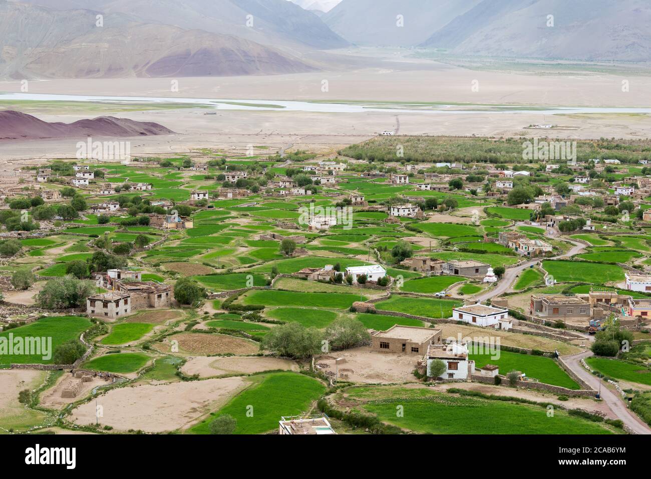 Ladakh, India - Nyoma Village view from Nyoma Monastery (Nyoma Gompa ...