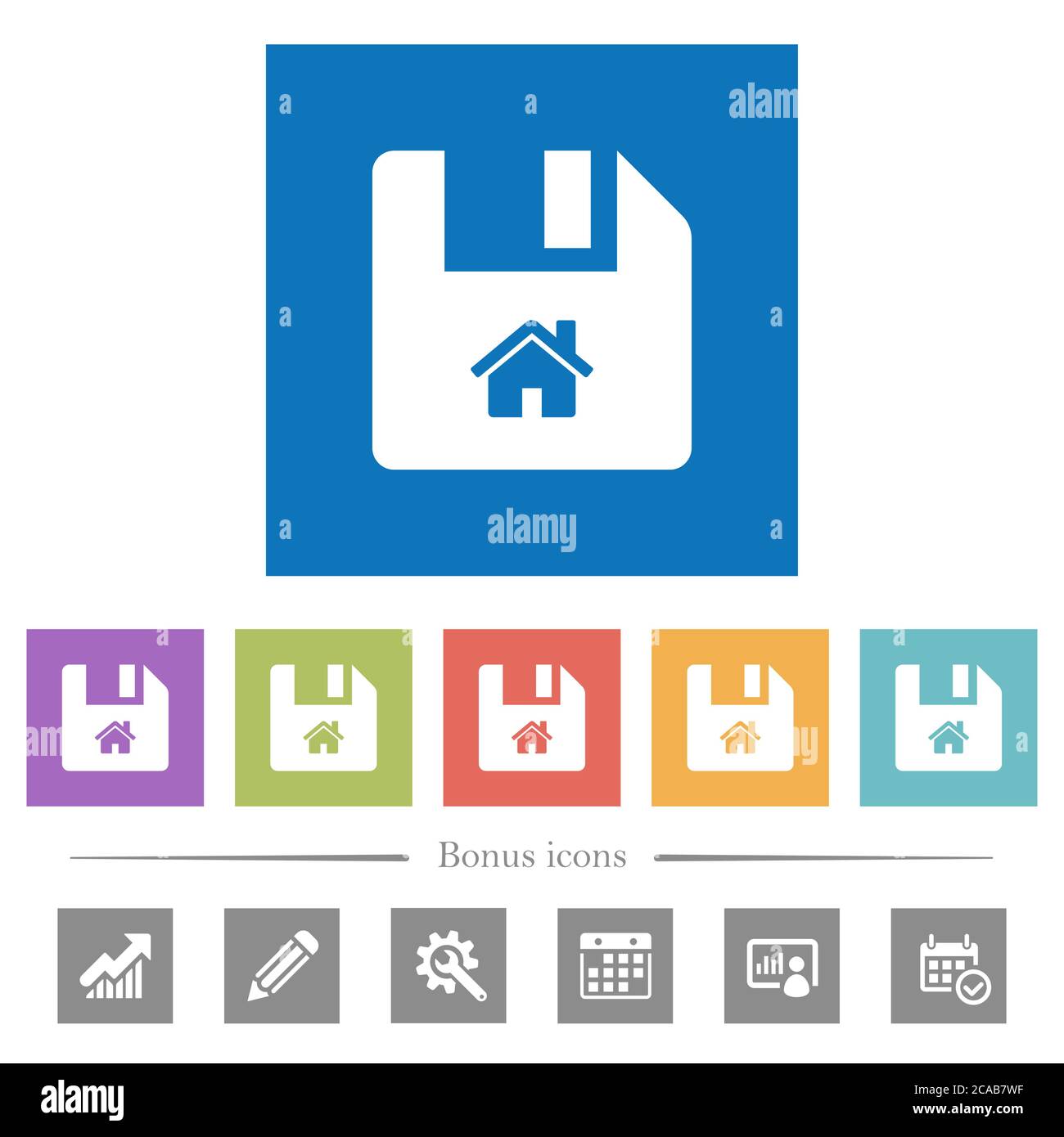 Start file flat white icons in square backgrounds. 6 bonus icons ...