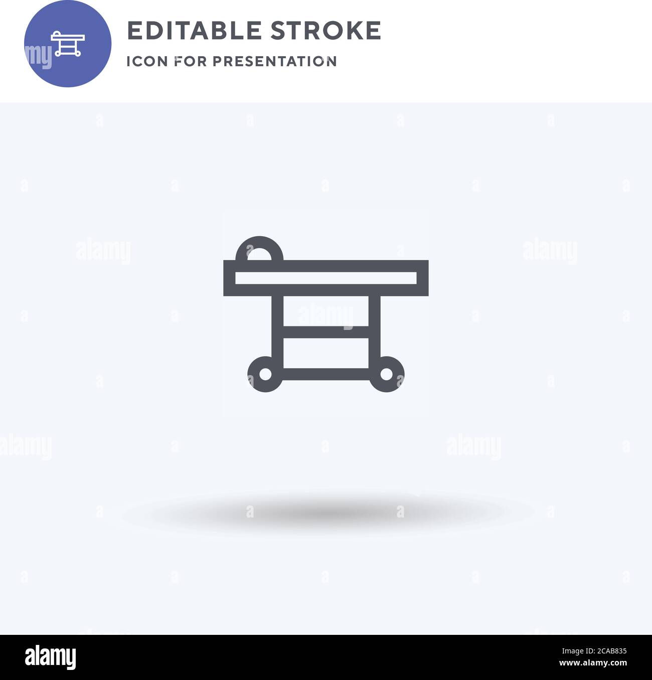 Medical Stretcher icon vector, filled flat sign, solid pictogram ...