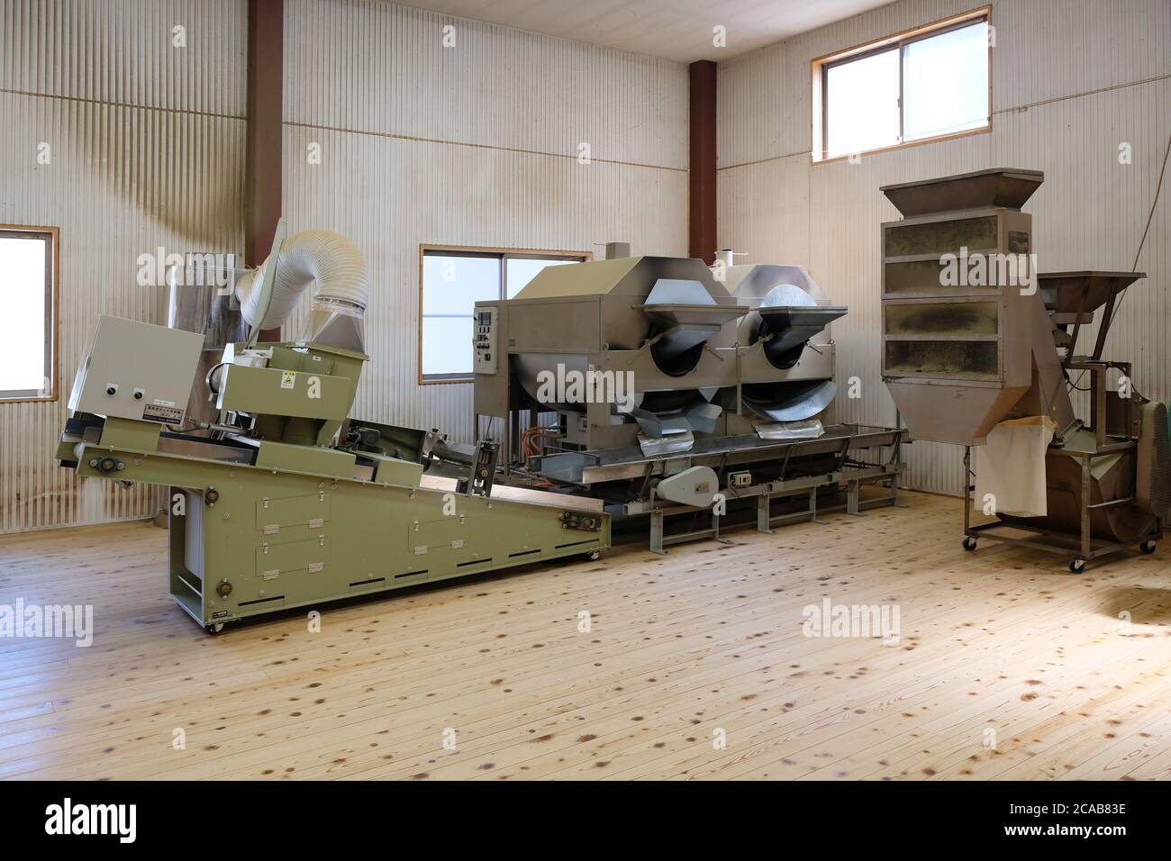 A well equipped japanese green tea processing factory at Shizuoka ...
