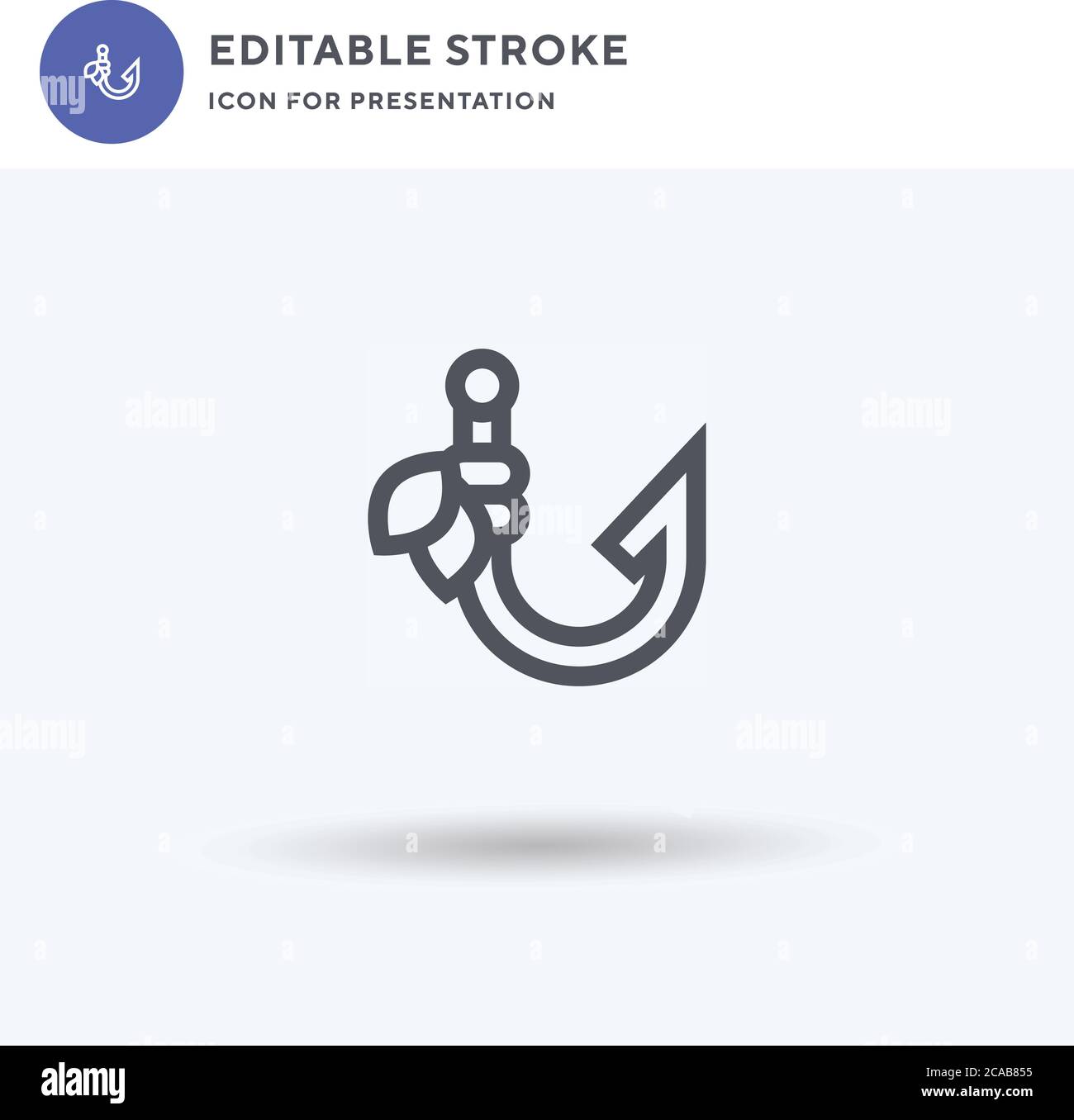 Fish Hook icon vector, filled flat sign, solid pictogram isolated on ...