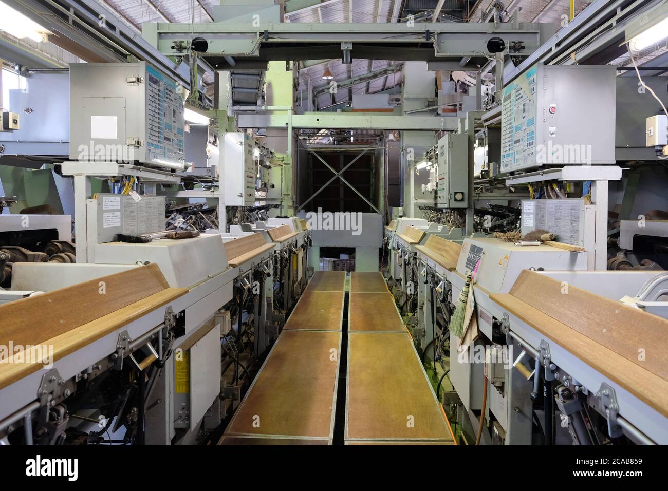 A well equipped japanese green tea processing factory at Shizuoka ...