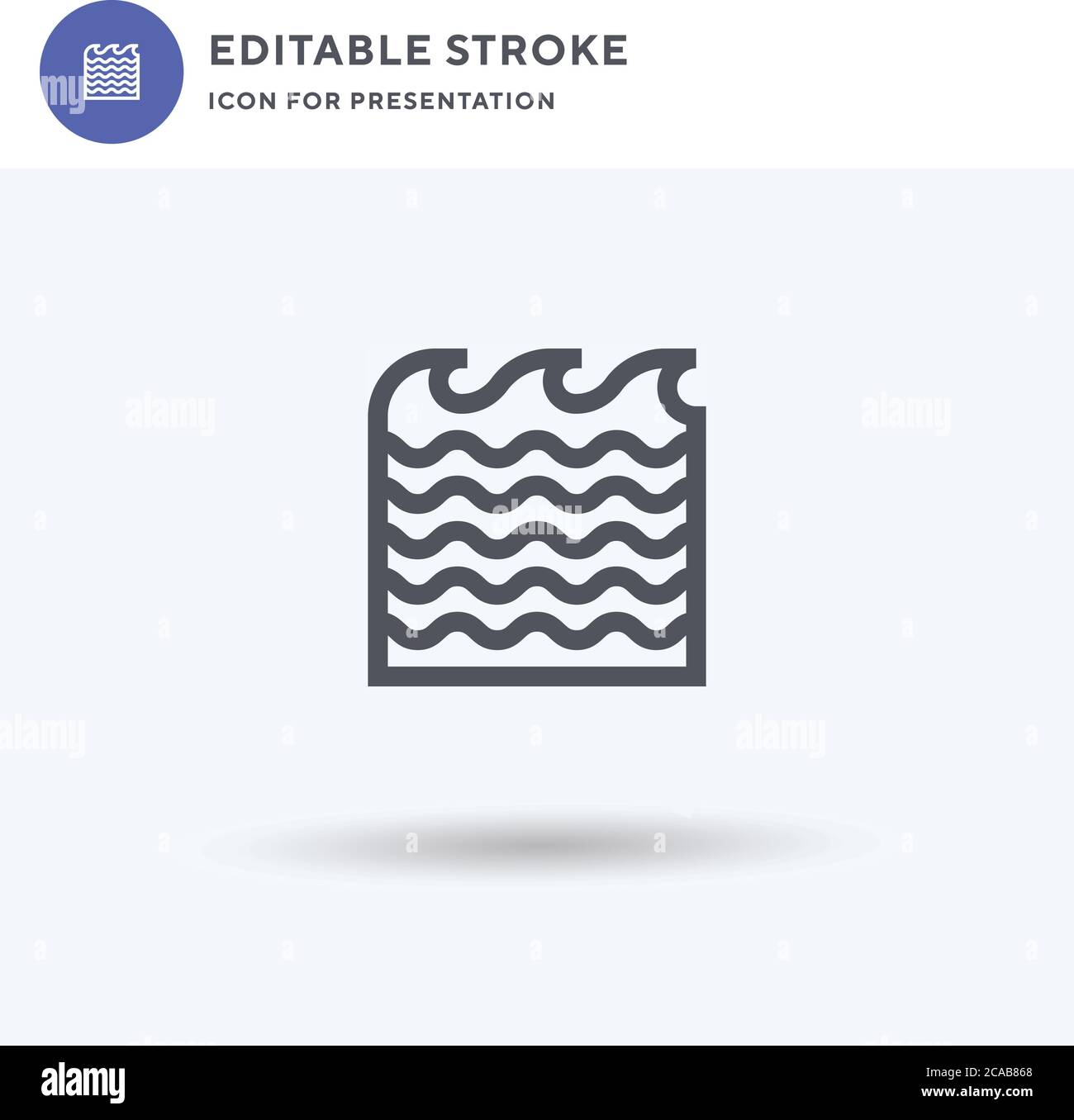 Sea Waves icon vector, filled flat sign, solid pictogram isolated on ...