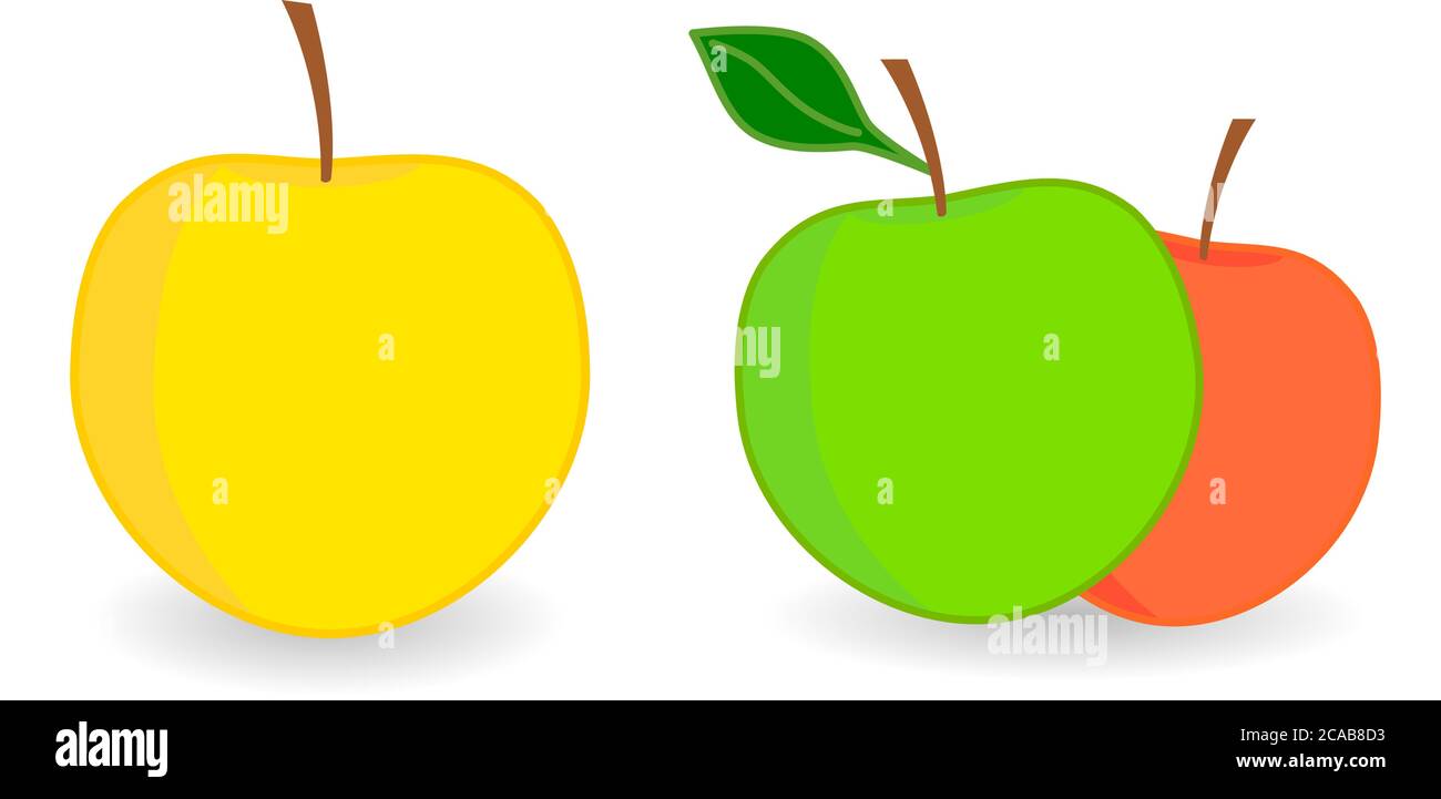 Simple Apple icon, version with single and two fruits Stock Vector ...