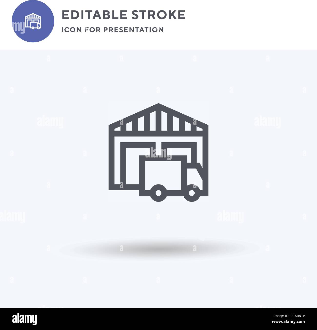 Warehouse icon vector, filled flat sign, solid pictogram isolated on ...