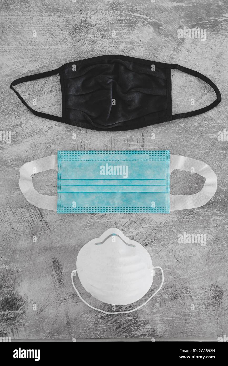 the new normal after the covid-19 virus outbreak, different face masks ...