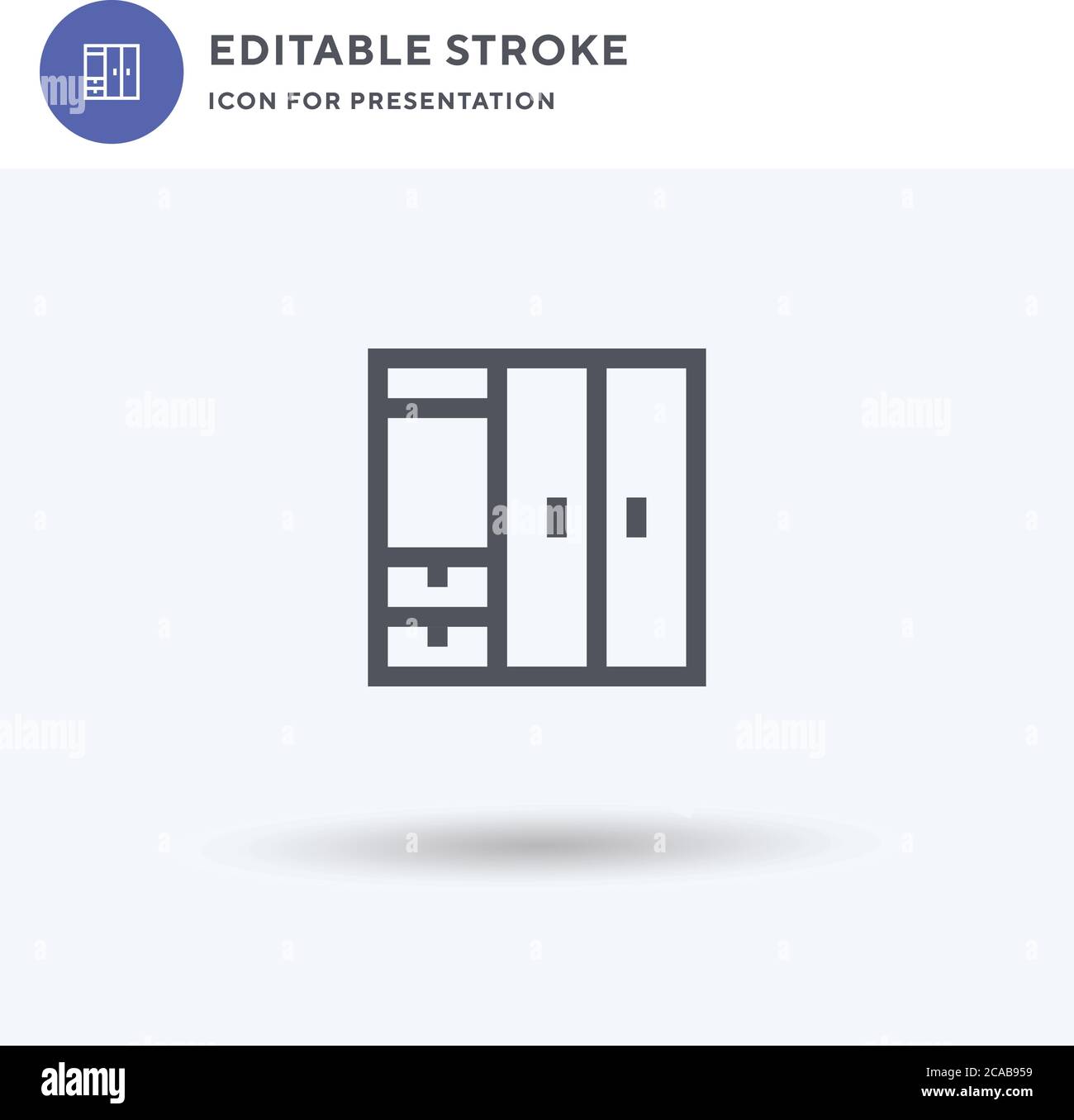 Wardrobe icon vector, filled flat sign, solid pictogram isolated on ...