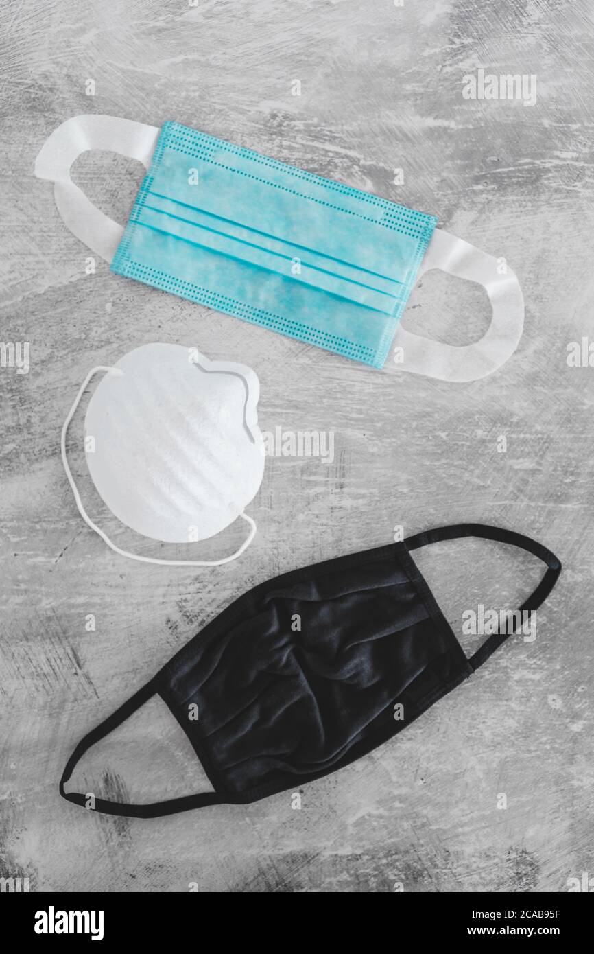 the new normal after the covid-19 virus outbreak, different face masks ...