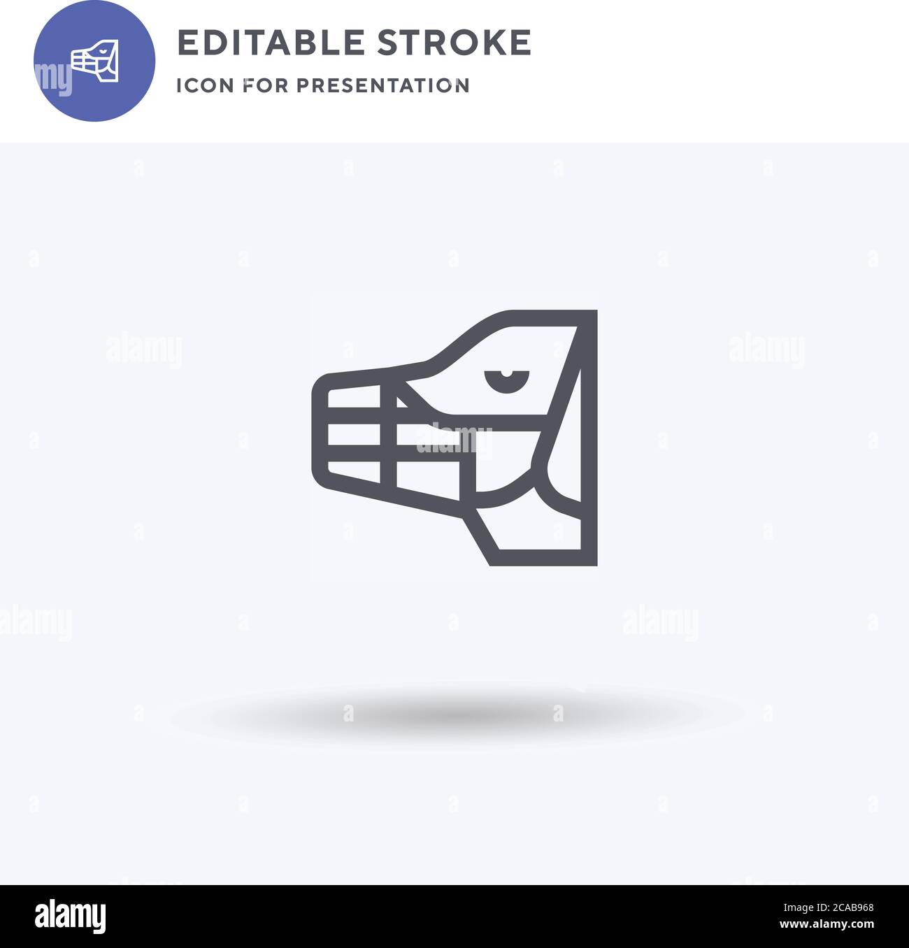 Muzzle icon vector, filled flat sign, solid pictogram isolated on white ...