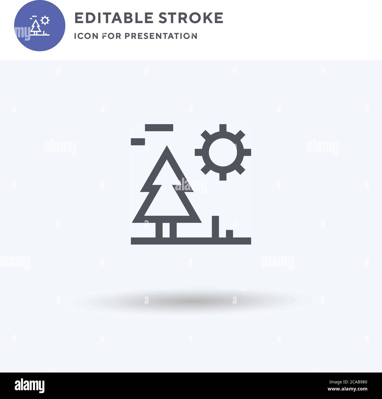 Forest icon vector, filled flat sign, solid pictogram isolated on white ...