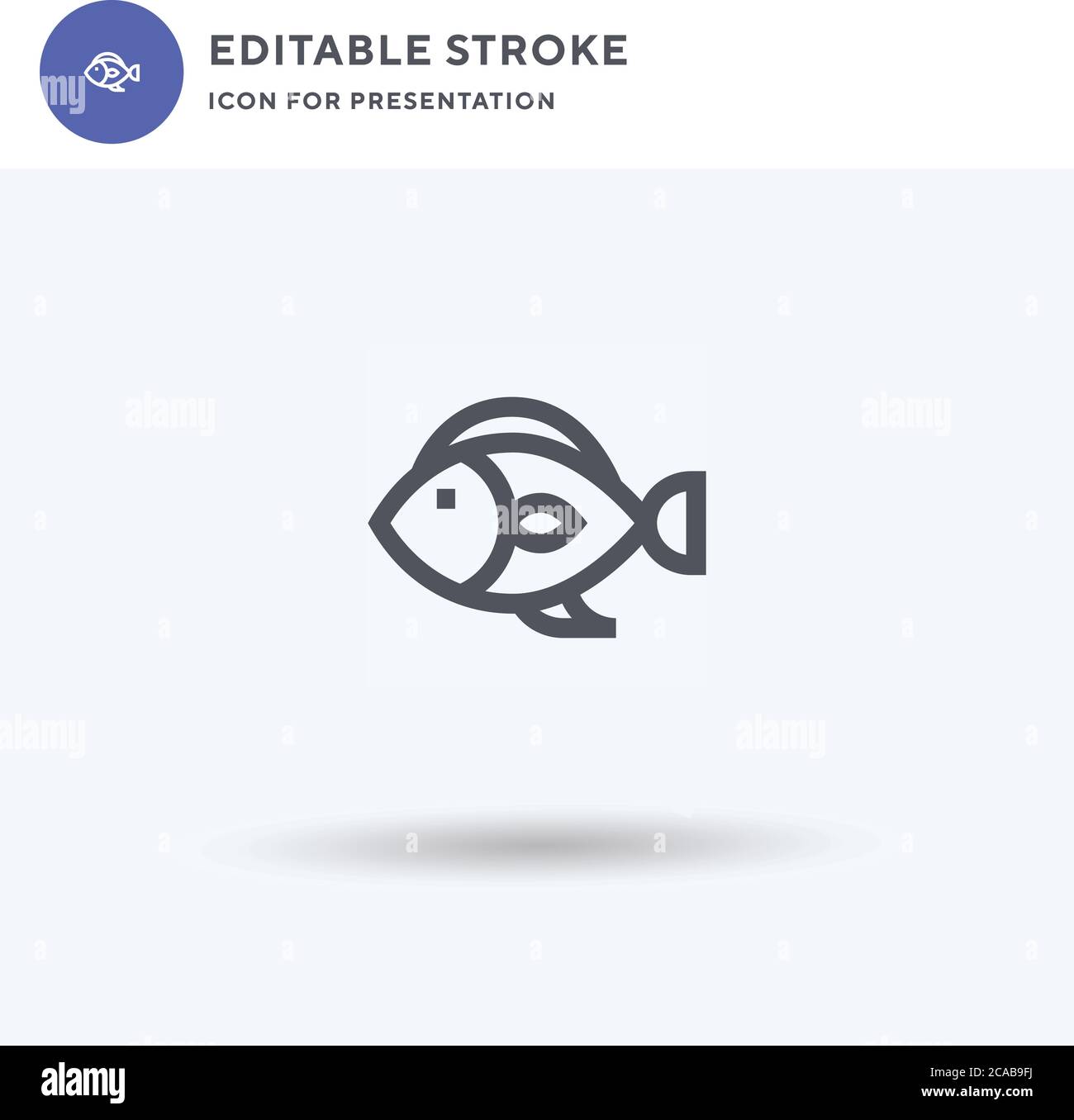 Codfish icon vector, filled flat sign, solid pictogram isolated on ...