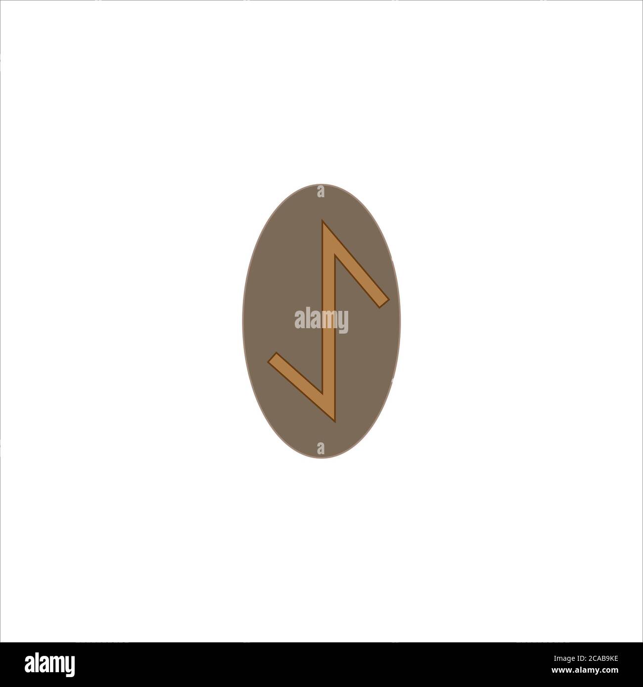 Illustration of a brown Eihwaz symbol isolated on a white background ...