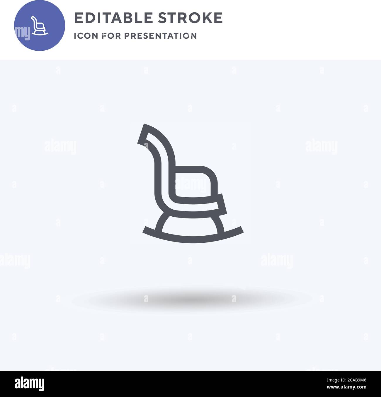 Rocking Chair icon vector, filled flat sign, solid pictogram isolated ...