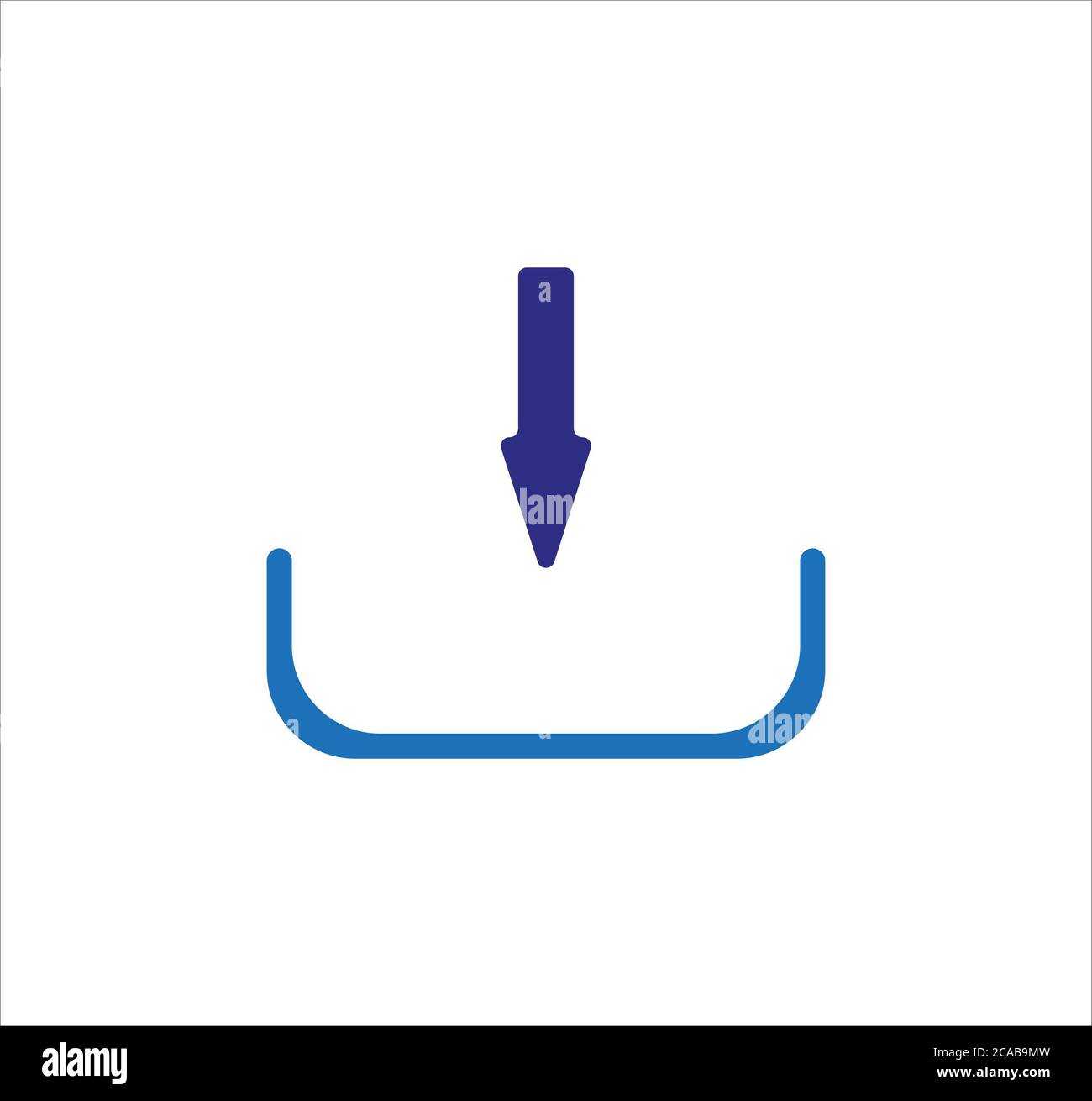 Illustration of a blue download icon isolated on a white background ...