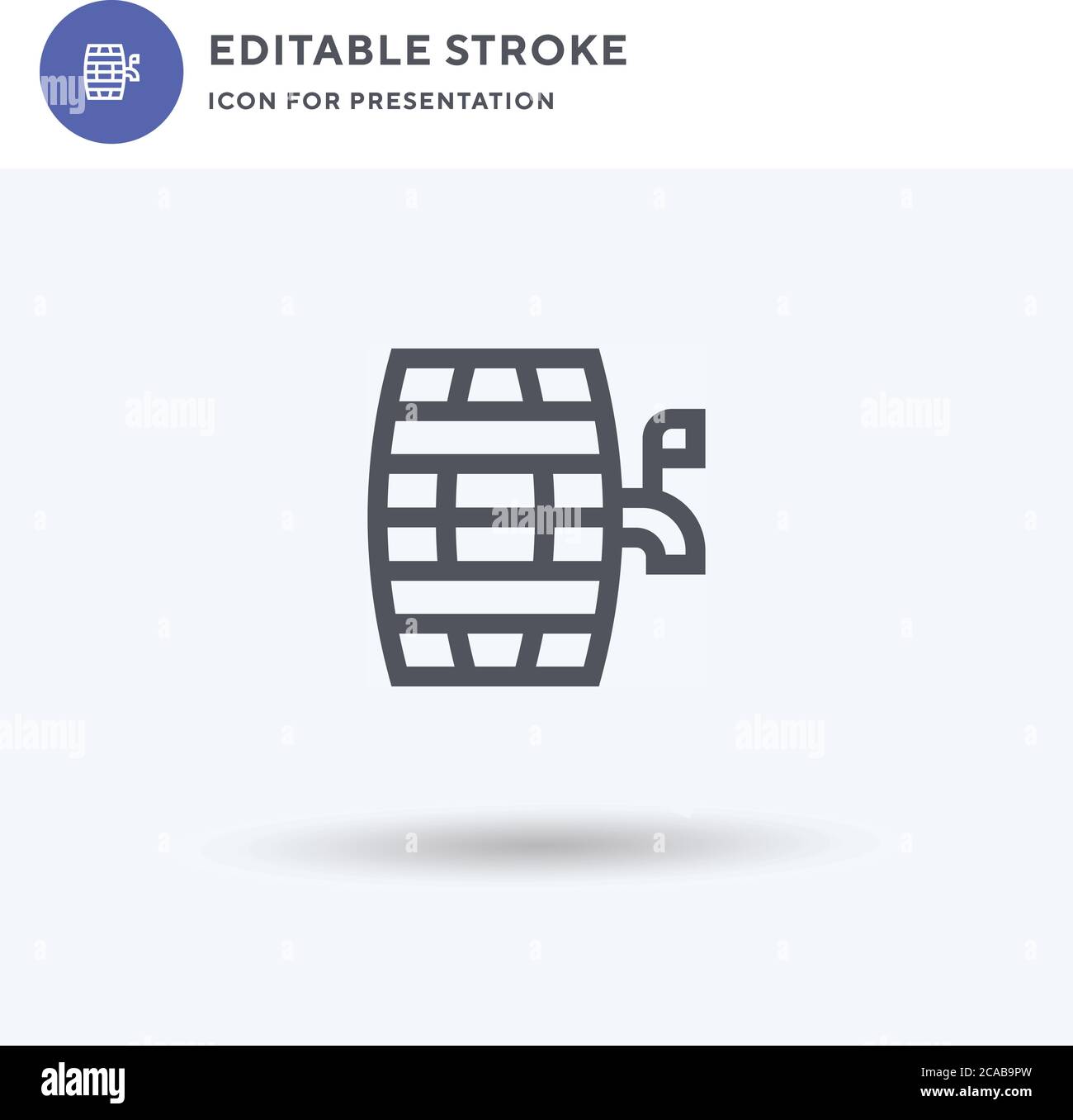 Barrel icon vector, filled flat sign, solid pictogram isolated on white ...