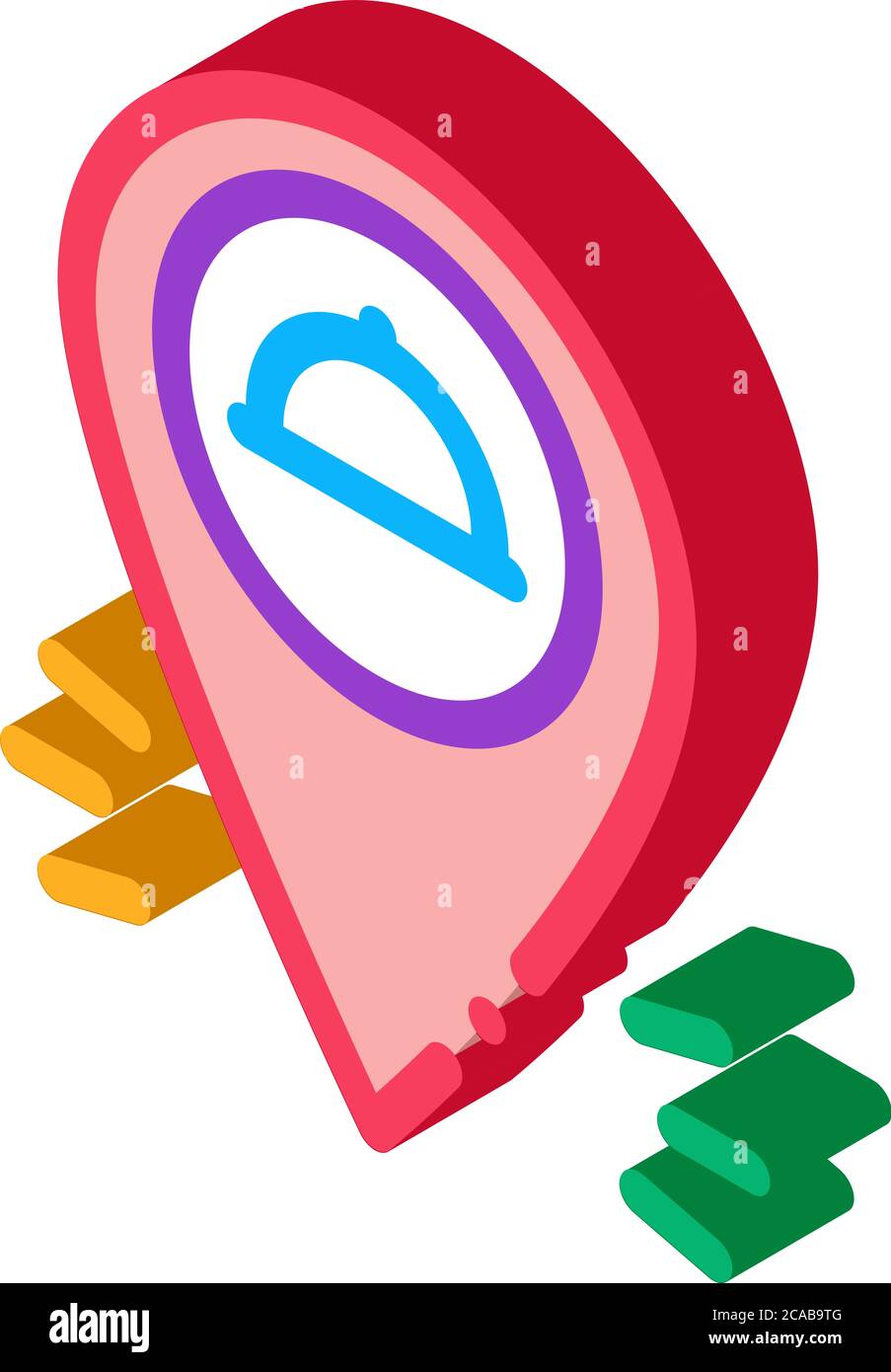 food delivery gps mark isometric icon vector illustration Stock Vector ...