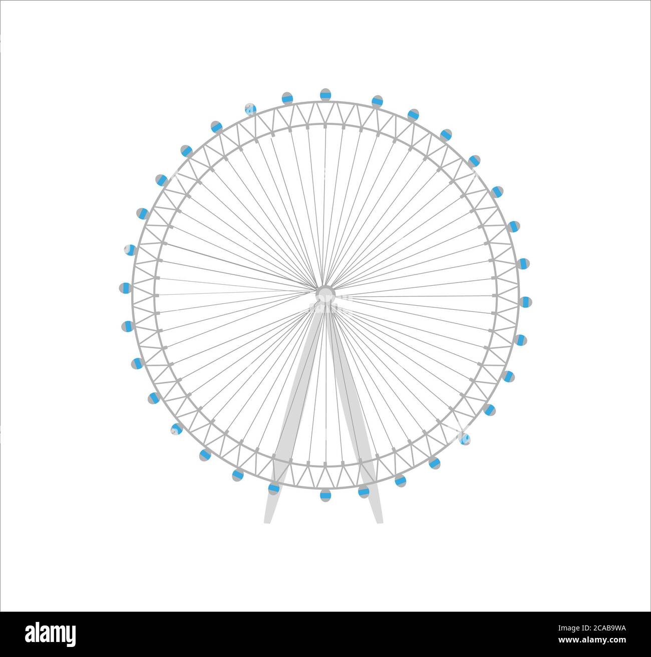 Illustration of the outline of the London Eye isolated on a white ...