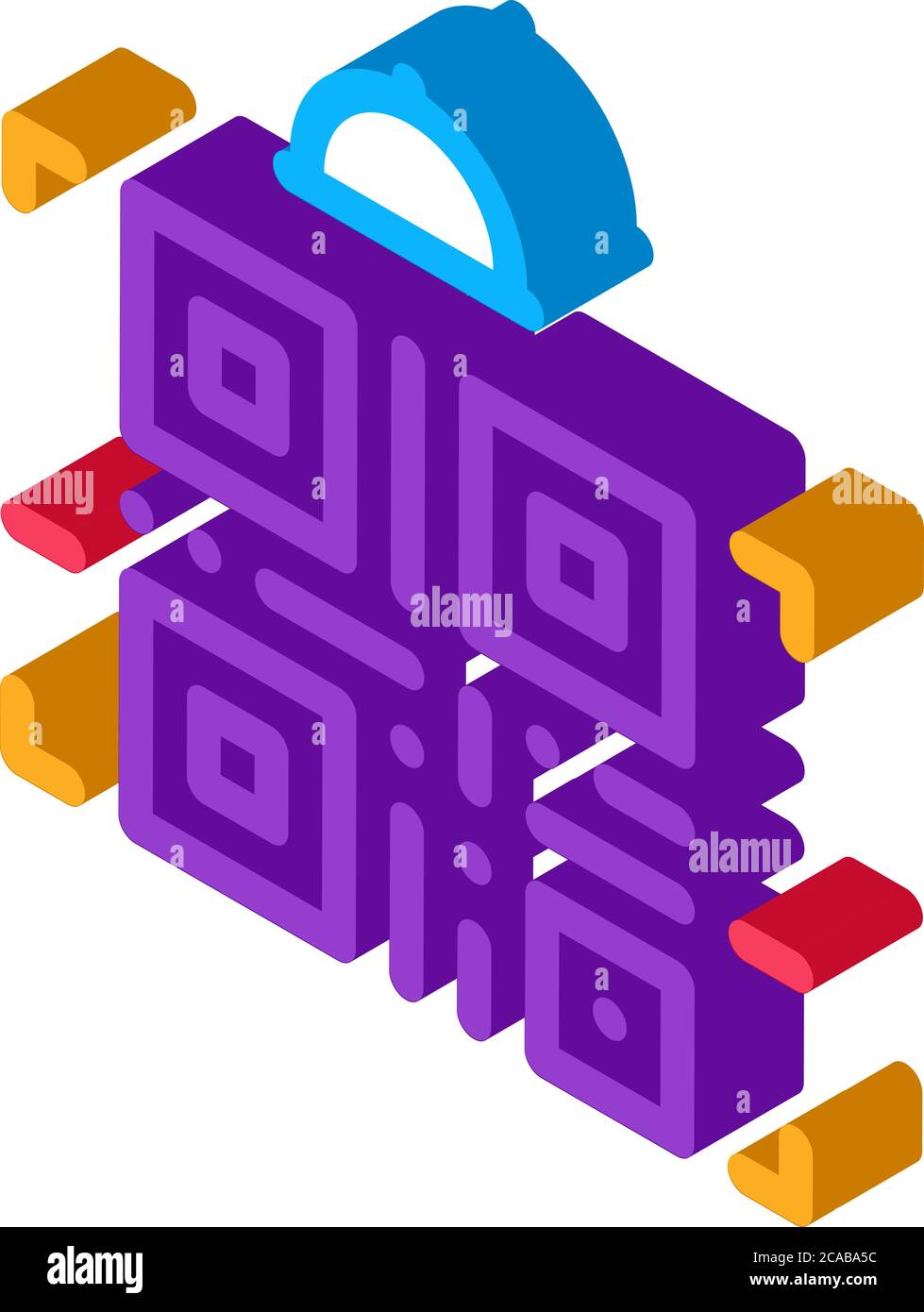 food delivery bar code isometric icon vector illustration Stock Vector ...