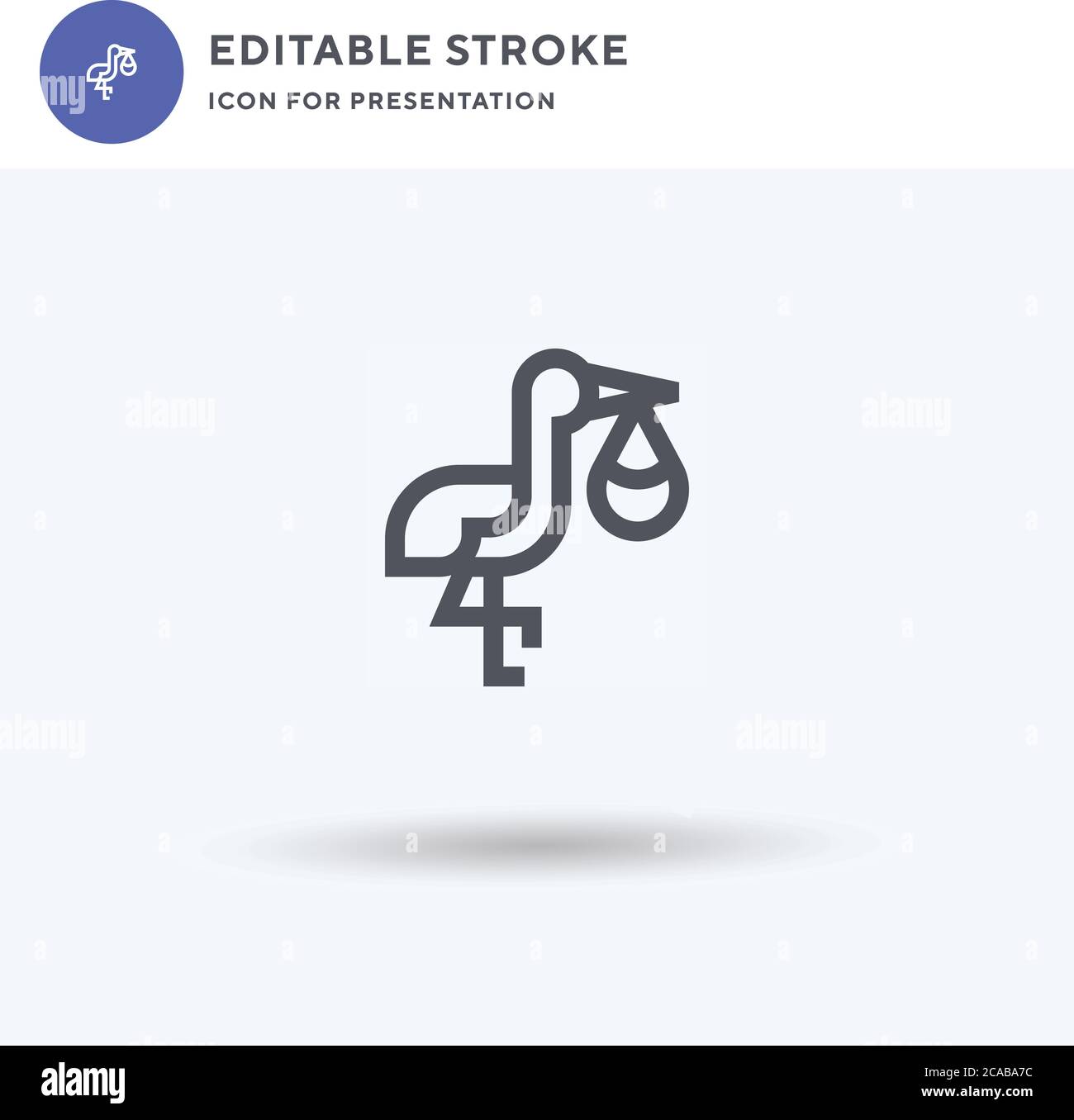 Stork icon vector, filled flat sign, solid pictogram isolated on white ...