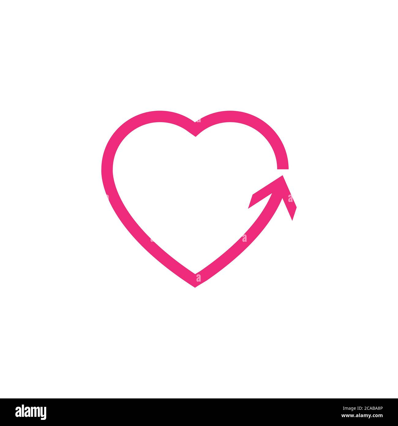 Heart line icons. Arrow heart. Stock vector illustration isolated on ...