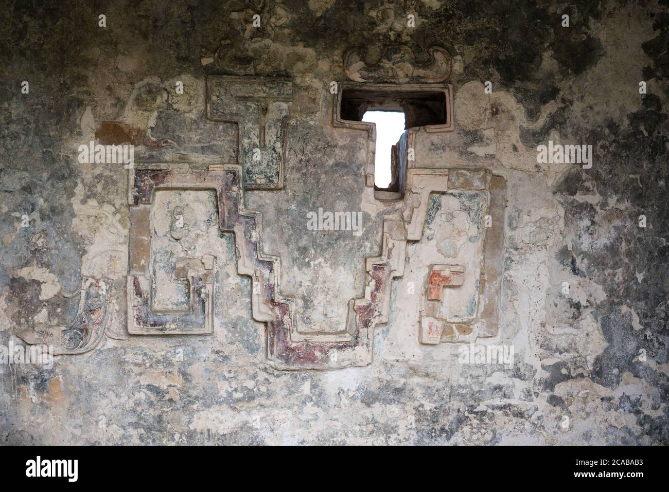 A T-window, the symbol of Ik, the Wind God, and a stucco frieze in the ...