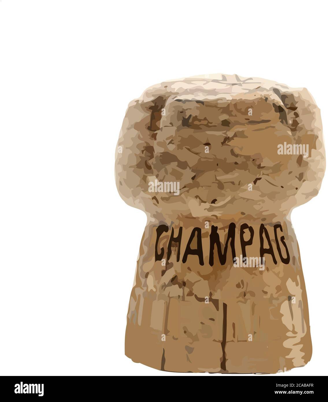 Illustration of a champagne cork isolated on a white background Stock ...