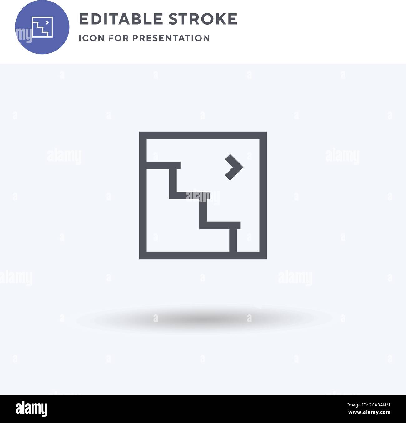 Stairs icon vector, filled flat sign, solid pictogram isolated on white ...