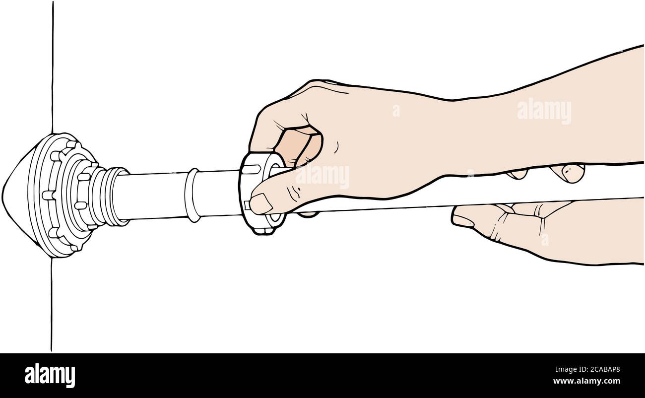 Illustration sketch of a male fixing or repairing something in the ...