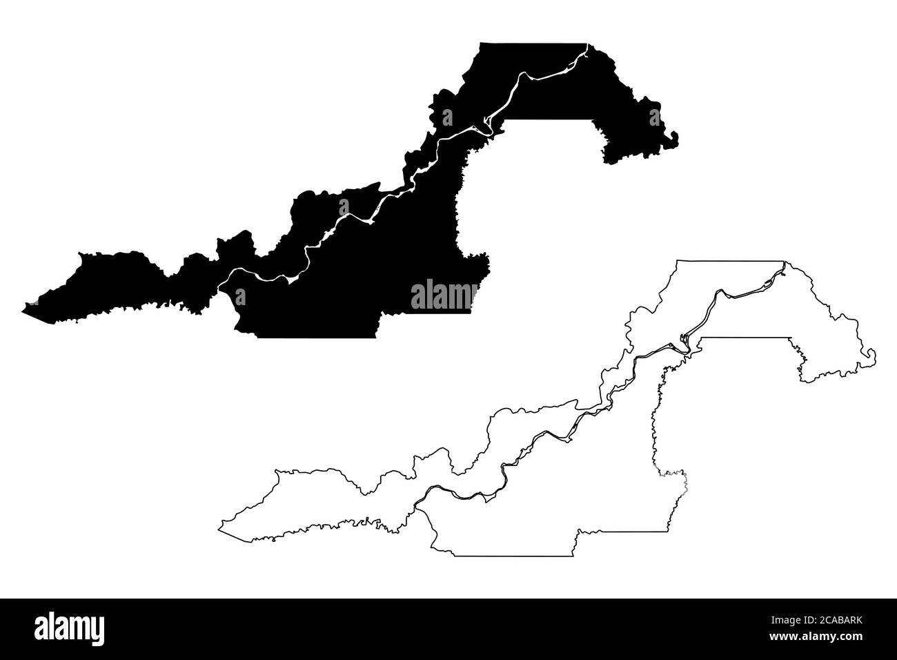 Porto Velho City and Municipality (Federative Republic of Brazil, Rondonia State) map vector ...