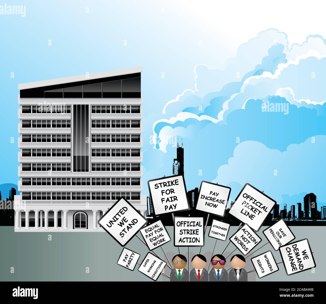 Strike industrial action picket Stock Vector Images - Alamy