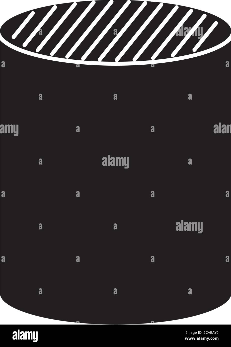 cylinder shape icon over white background, silhouette style, vector ...