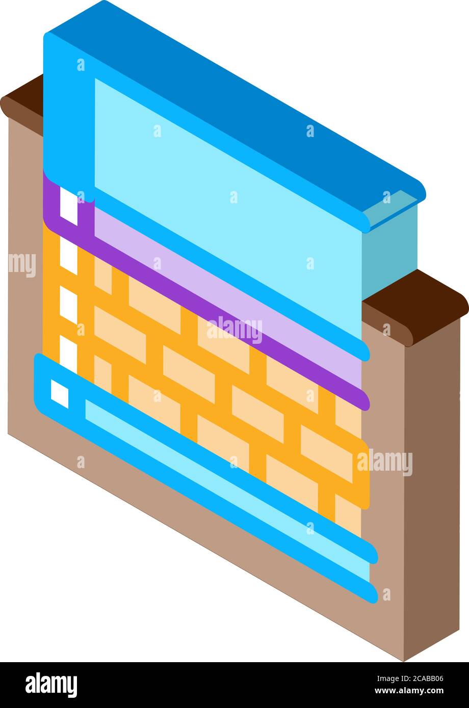 prefabricated foundation isometric icon vector illustration Stock ...
