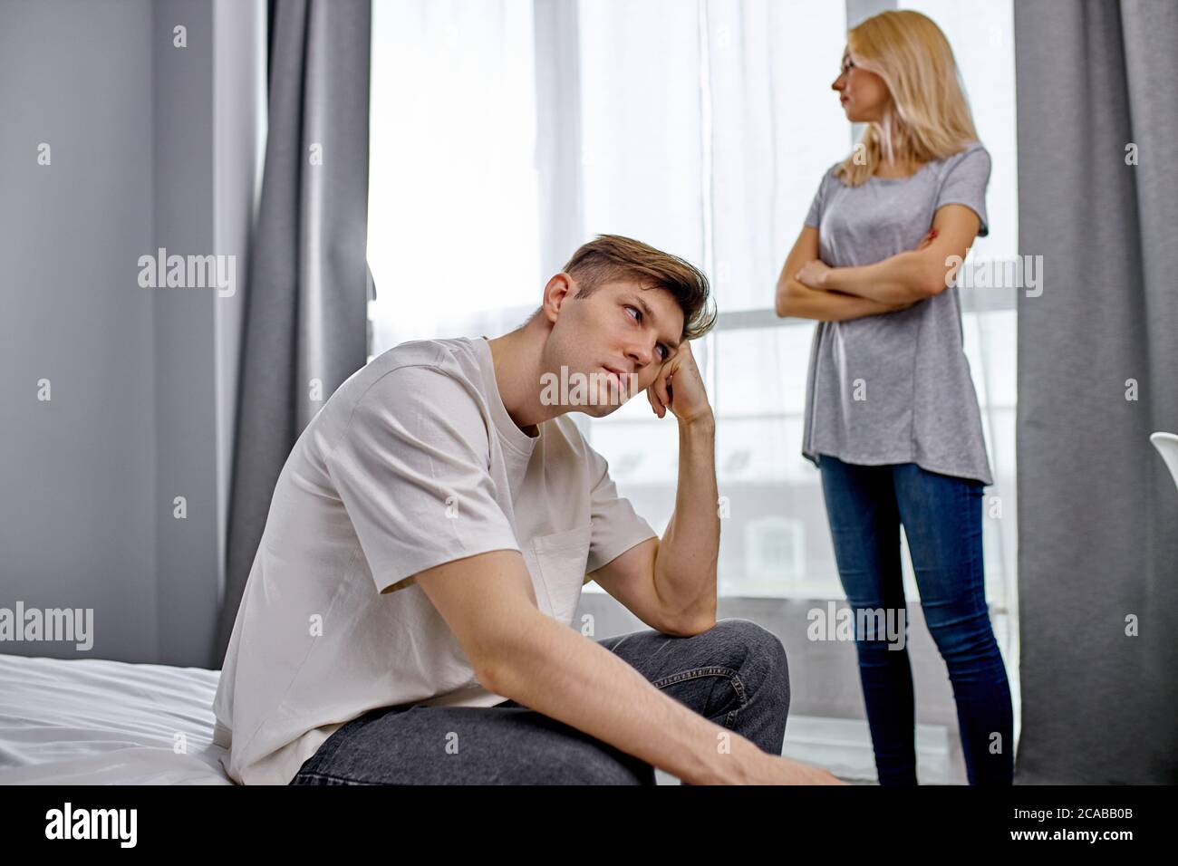 Offended Married Couple Arguing Scream At Each Other They Feel