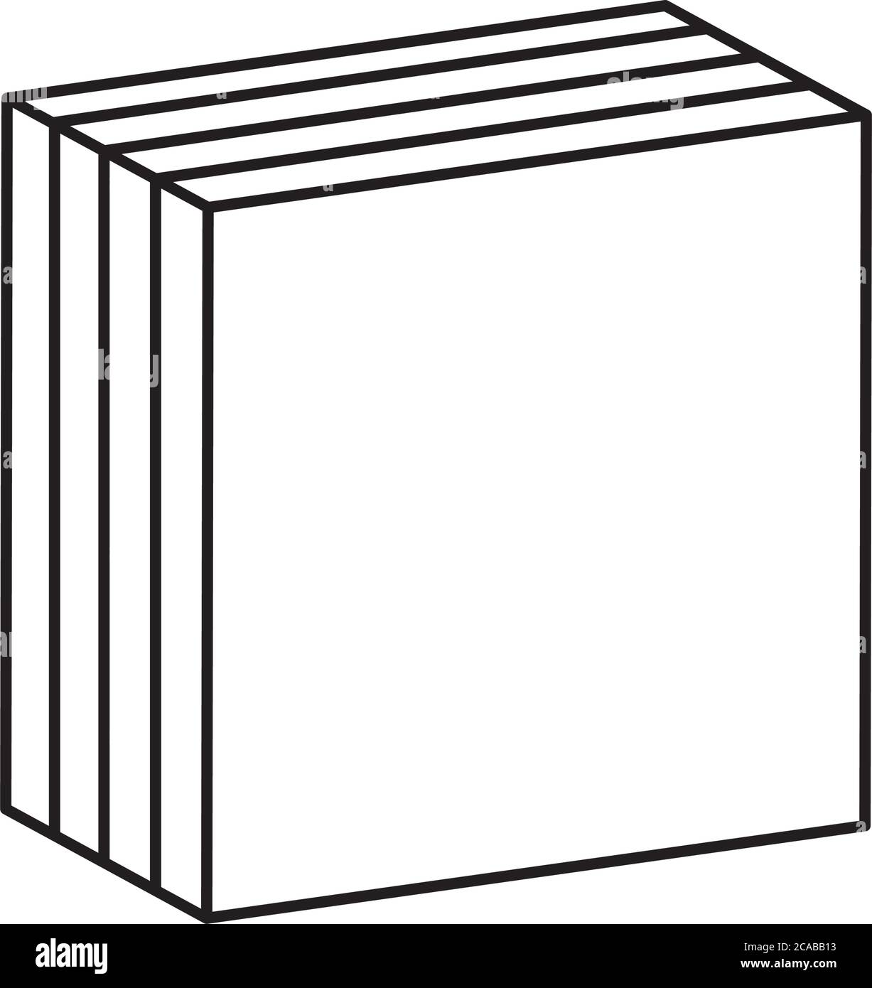 geometric shapes concept, squares icon over white background, line ...