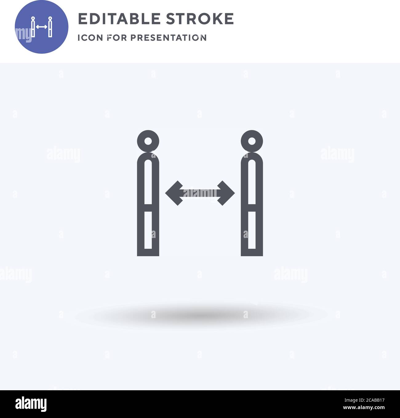 Keep Distance icon vector, filled flat sign, solid pictogram isolated ...