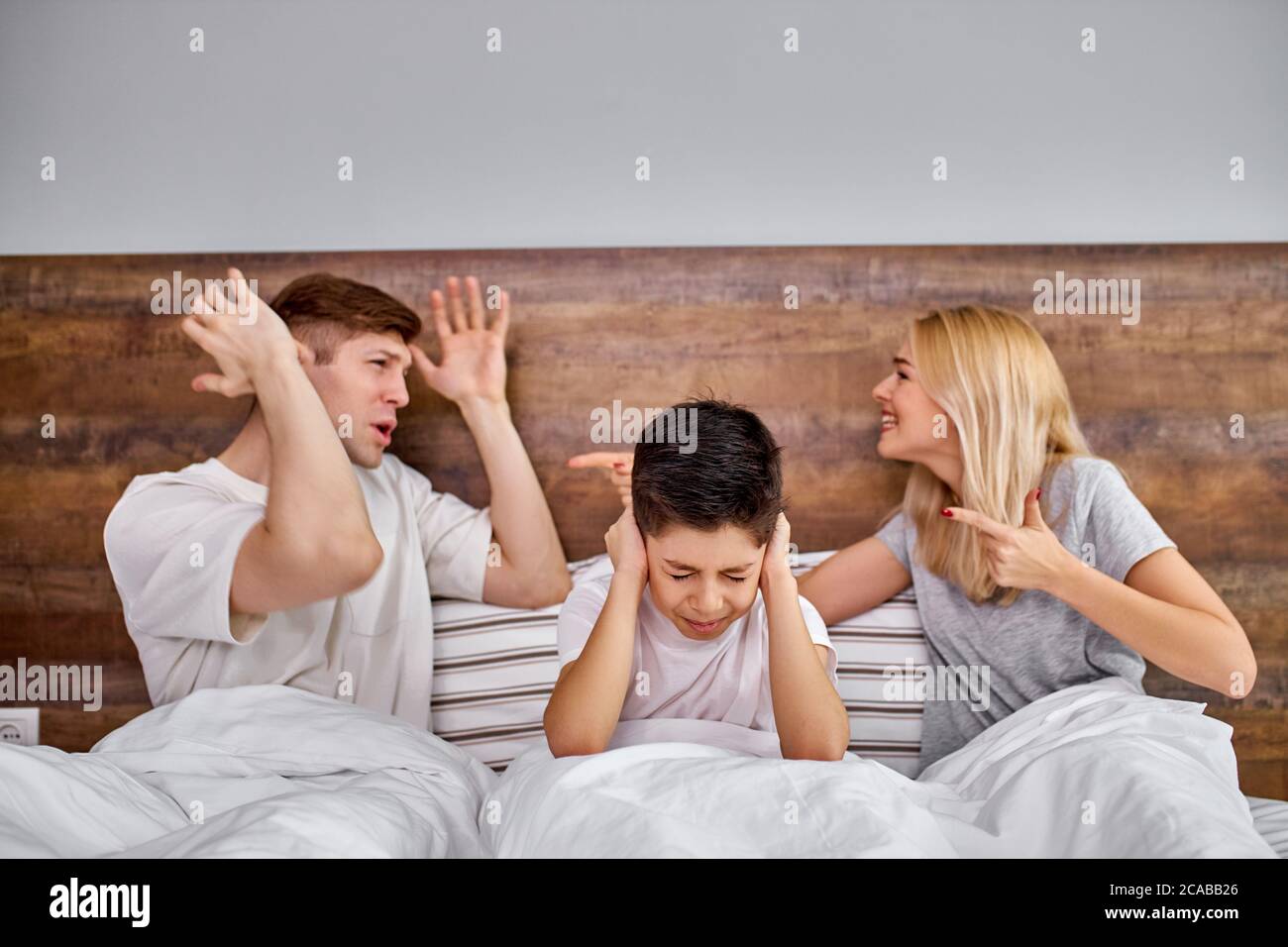 child has emotional stress and a broken psyche after quarrels of ...