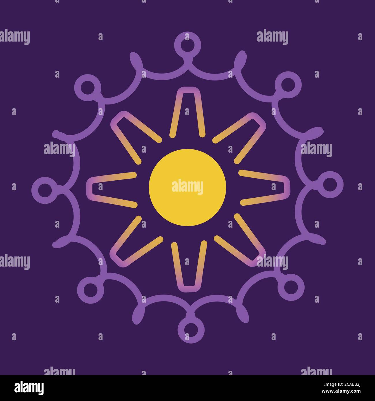 Stick figures circle the sun holding hands Stock Vector Image & Art - Alamy