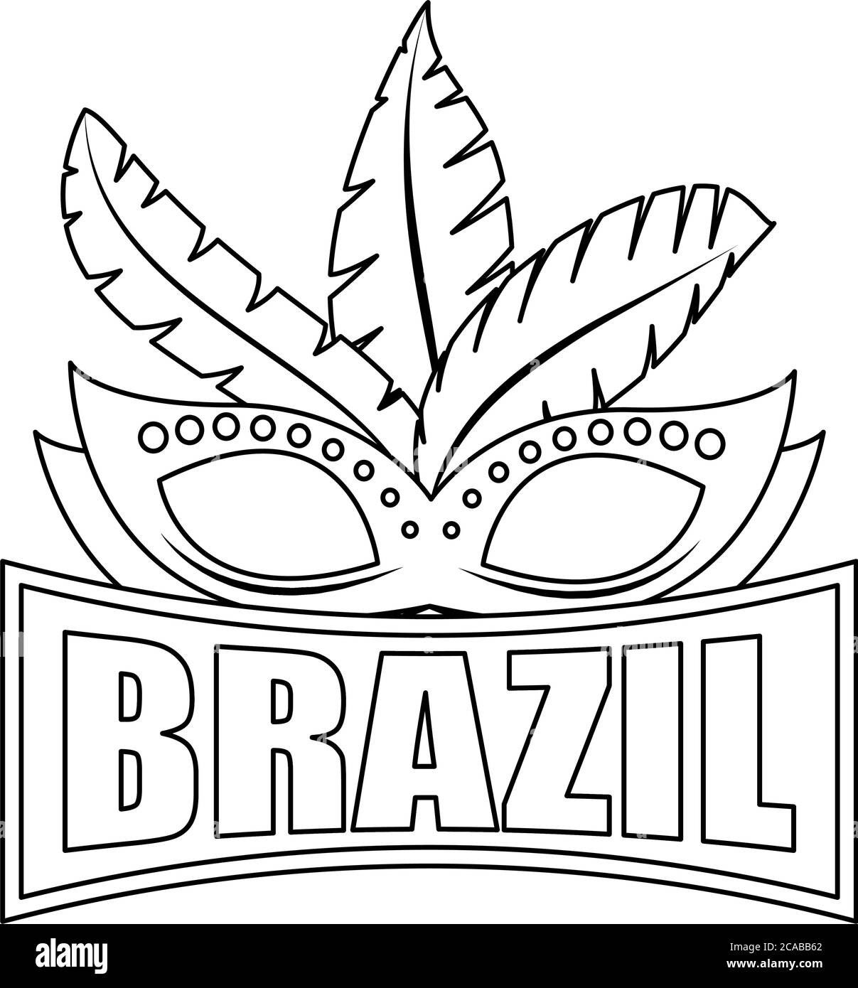 brazilian mask with feathers icon vector illustration design Stock ...