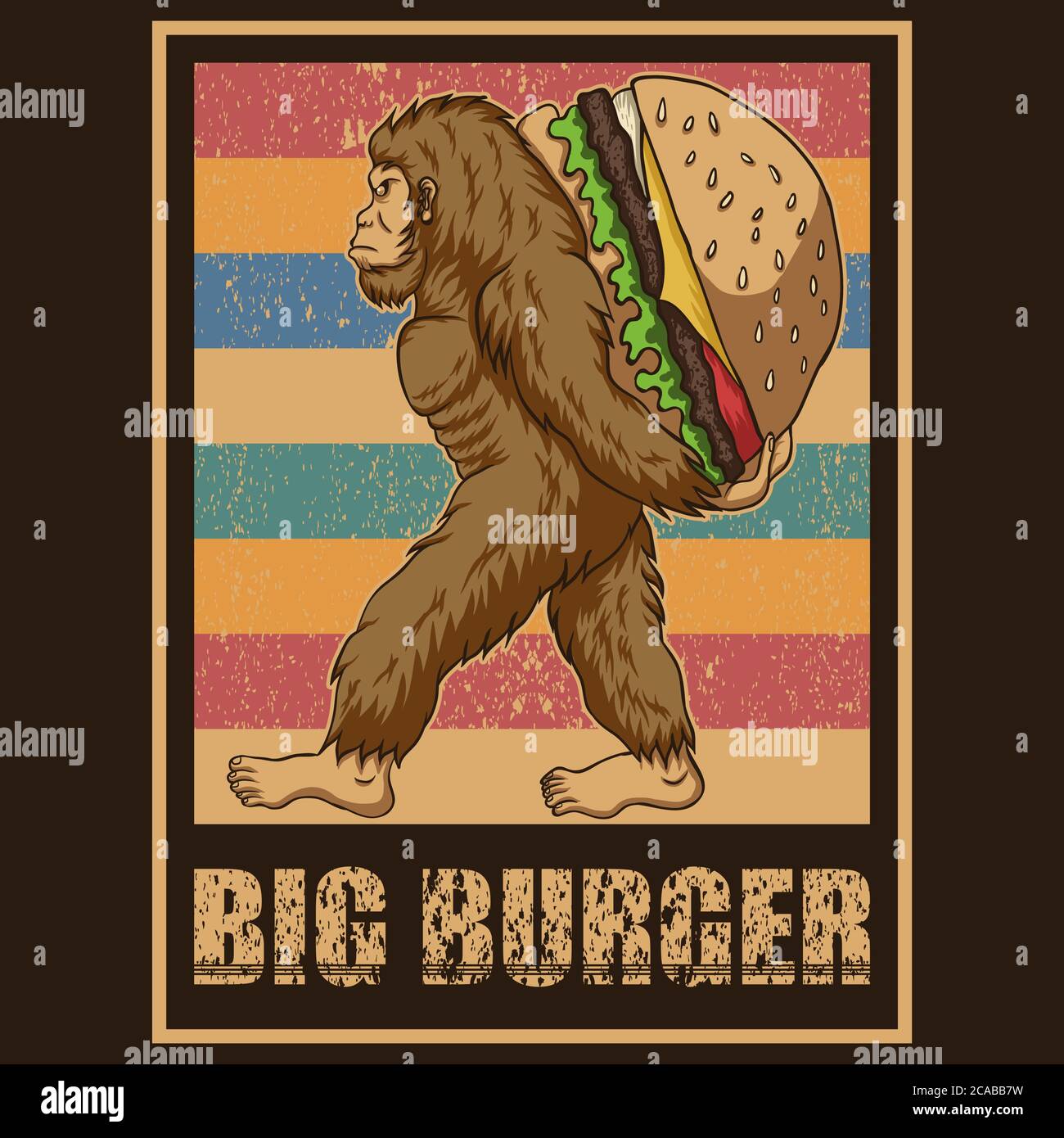 Retro Bigfoot Burger Vector illustration for your company or brand ...