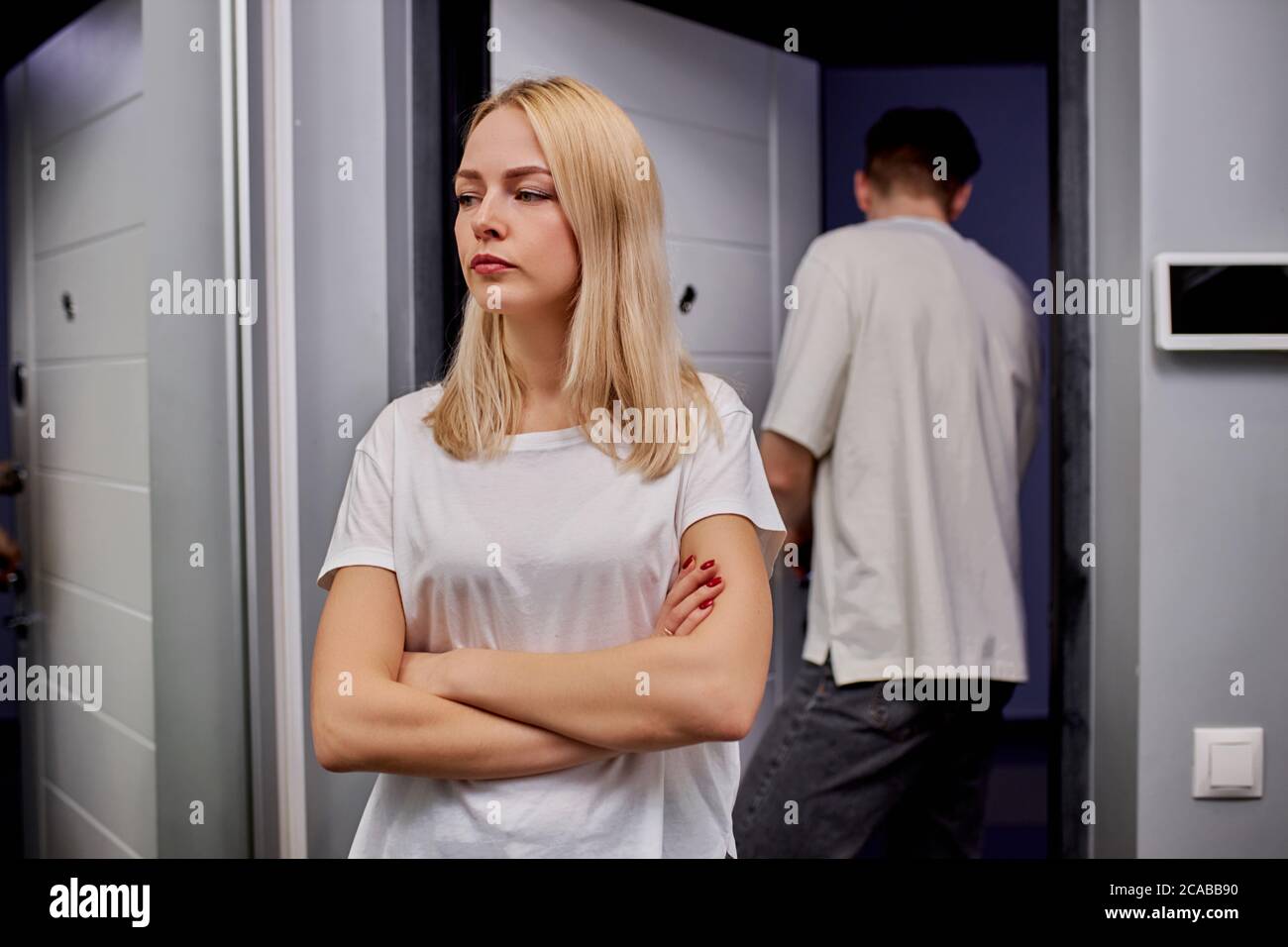 Angry wife leave door hi-res stock photography and images - Alamy