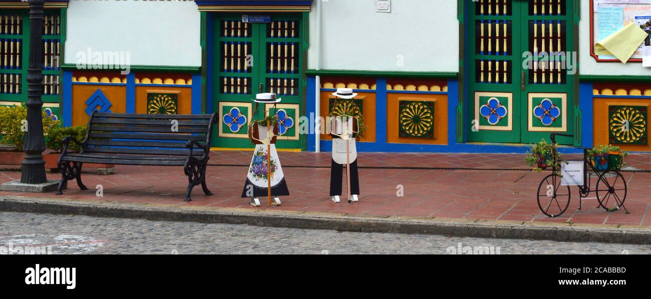 GUATAPE, COLOMBIA - Jul 04, 2020: facade decoration in Guatape city ...