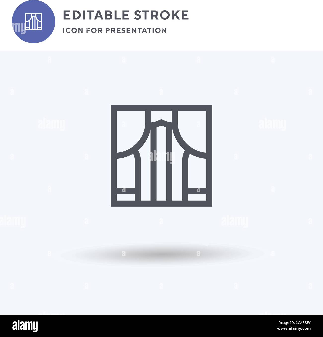 Curtain icon vector, filled flat sign, solid pictogram isolated on ...
