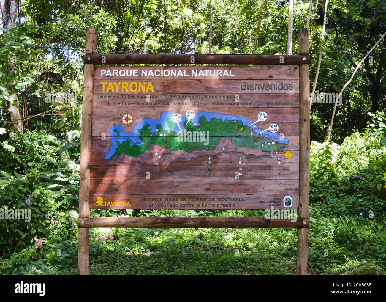 Map of Tayrona park in Colombia Stock Photo - Alamy