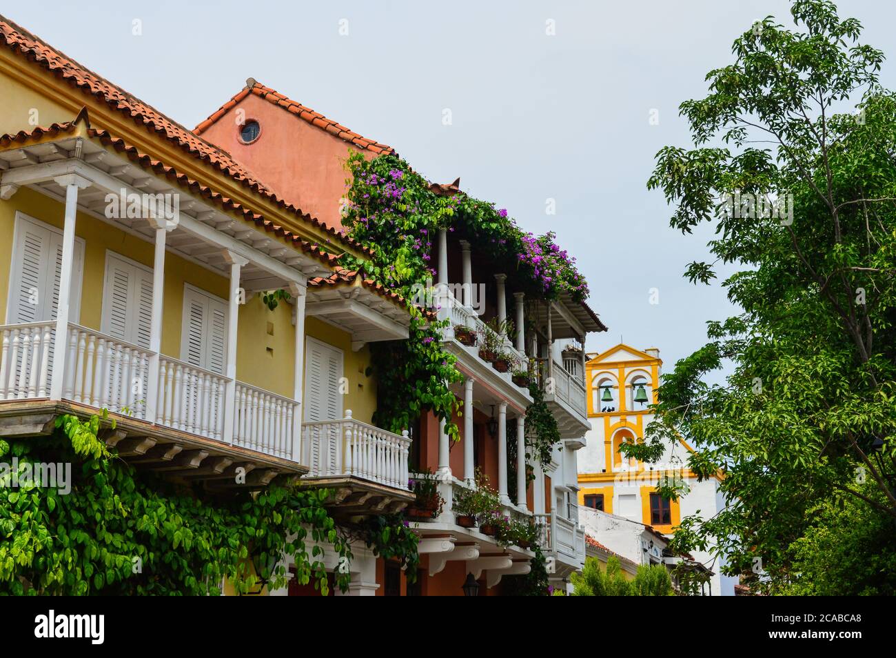 Beautiful shot of Cartagena buildings, Colombia Stock Photo - Alamy